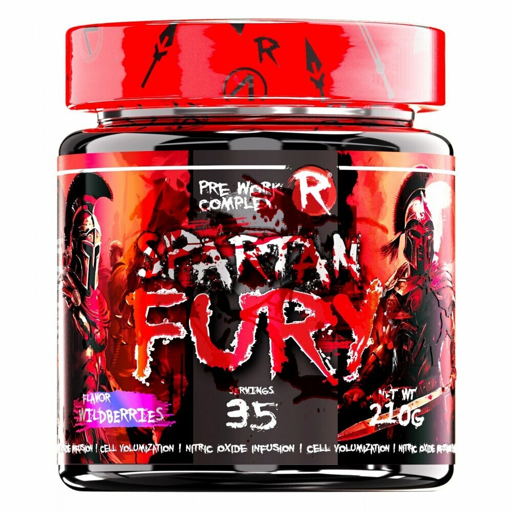 Предтреник Reckful Spartan Fury, 210 г, Вкус Wild Berries / Лесные Ягоды