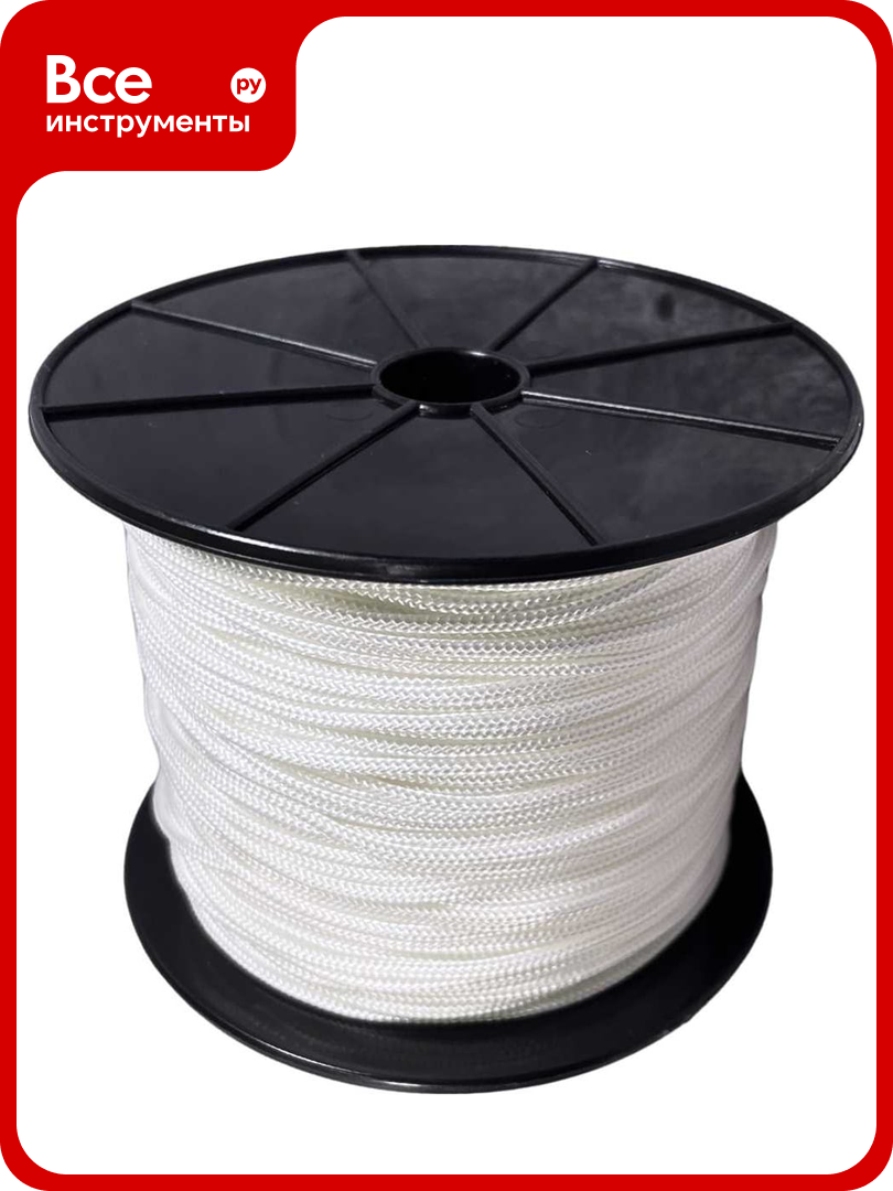 Шнур плетеный полиамидный ООО Оптхозторг 2 мм 100 м белый, Идеально подходит для активного отдыха