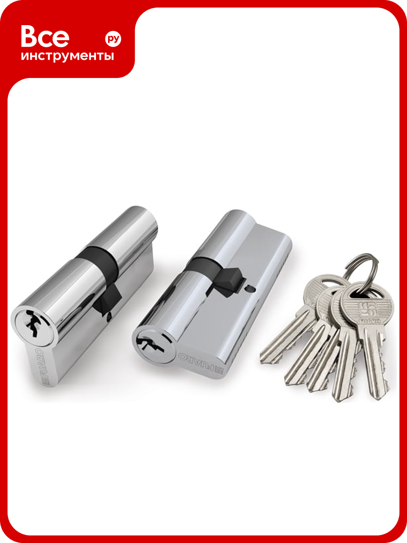 Цилиндровый механизм Fuaro 100 ZA 80 mm /35+10+35/ CP хром 5 кл. 22289