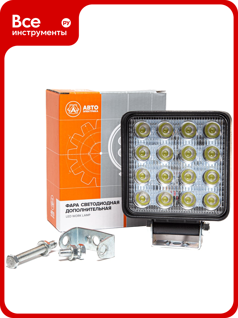 Фара рабочего света автоэлектрика LED квадратная, 12/24В 09.1887