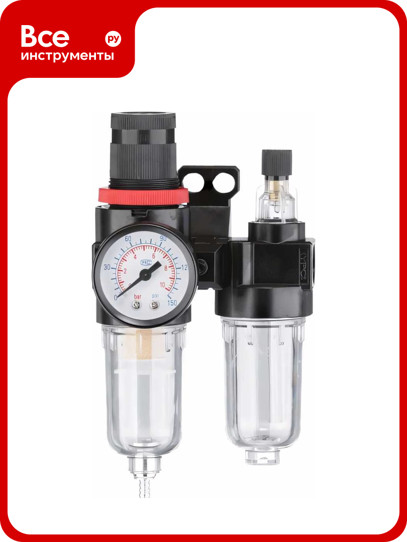 Блок подготовки воздуха 1/4" INTERTOOL PT-1431 для подачи смазывающих