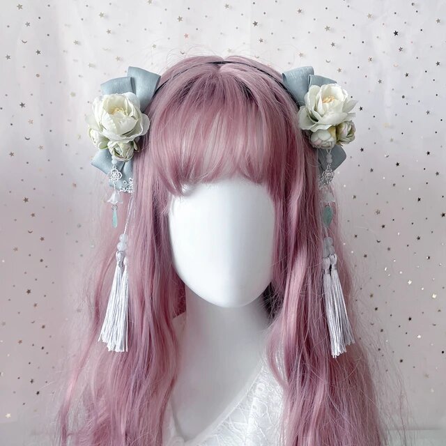 Лекарство для мужчин Ча Хуа Лин Оригинал Лолита фасоль зеленый лук аксессуары для волос Китайский ветер перо бахрома цветок таблетки KC