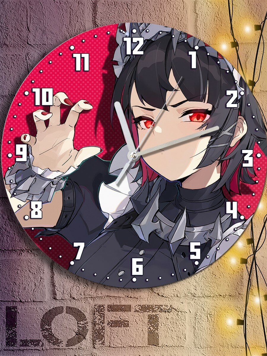 Настенные часы УФ с принтом игра Zenless Zone Zero (zzz, Зенлесс зон зиро, ззз, Эллен Джо, акула, аниме, PC, PS, Xbox) - 7542