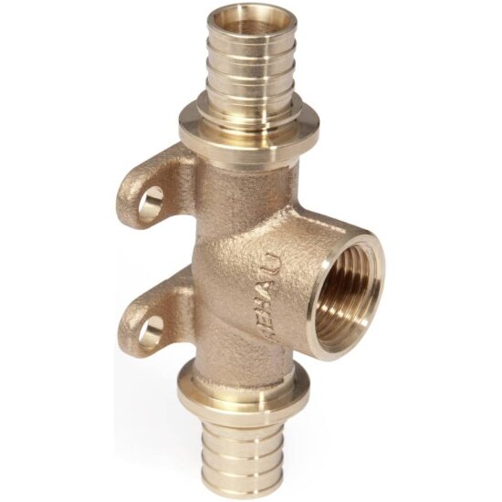 Тройник Rehau настенный RAUTITAN, В, 16, 1/2", 16, DZR латунь (MX)