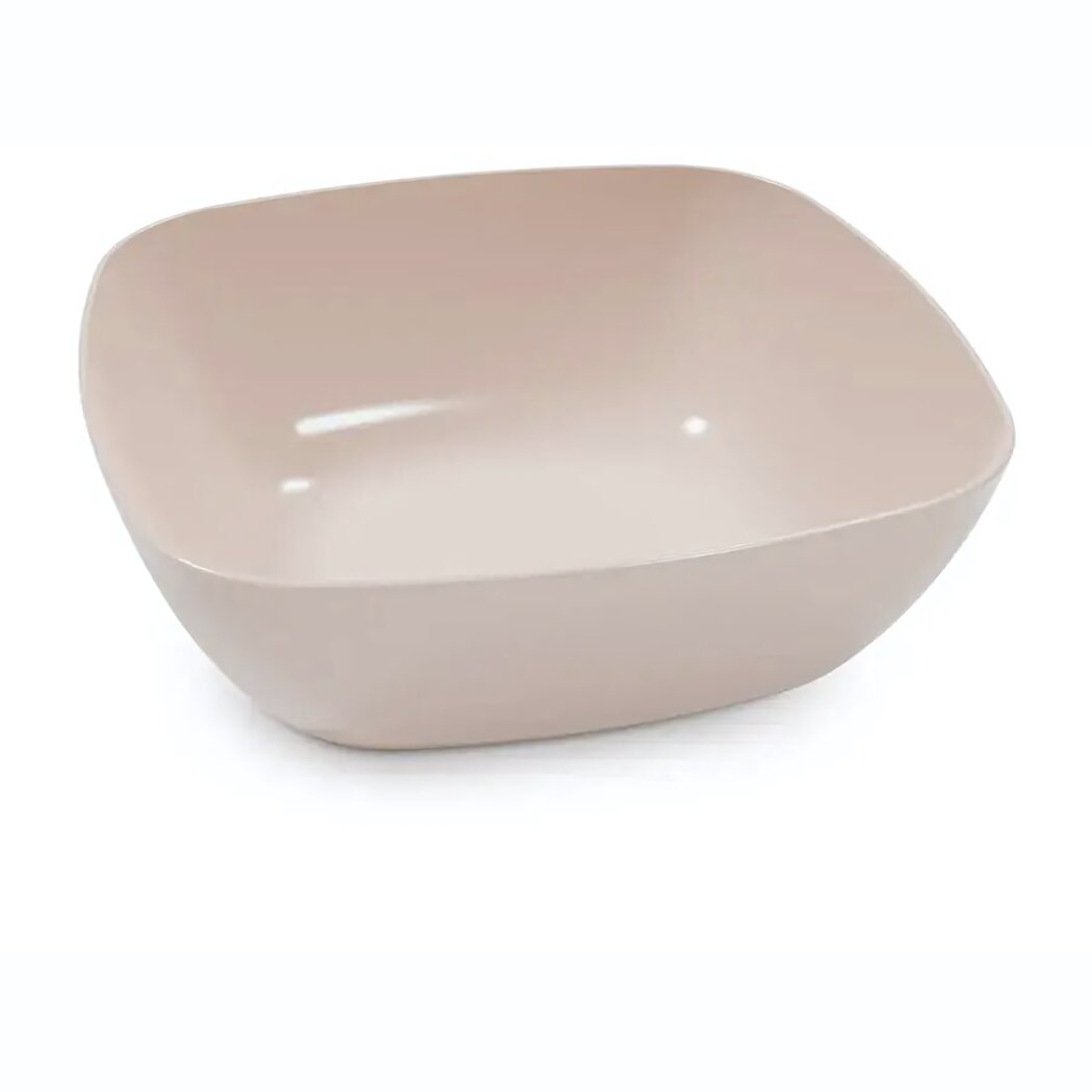 Тарелка глубокая пищевая пластиковая 'Квадро', квадратная, для первых блюд, цвет бежевый