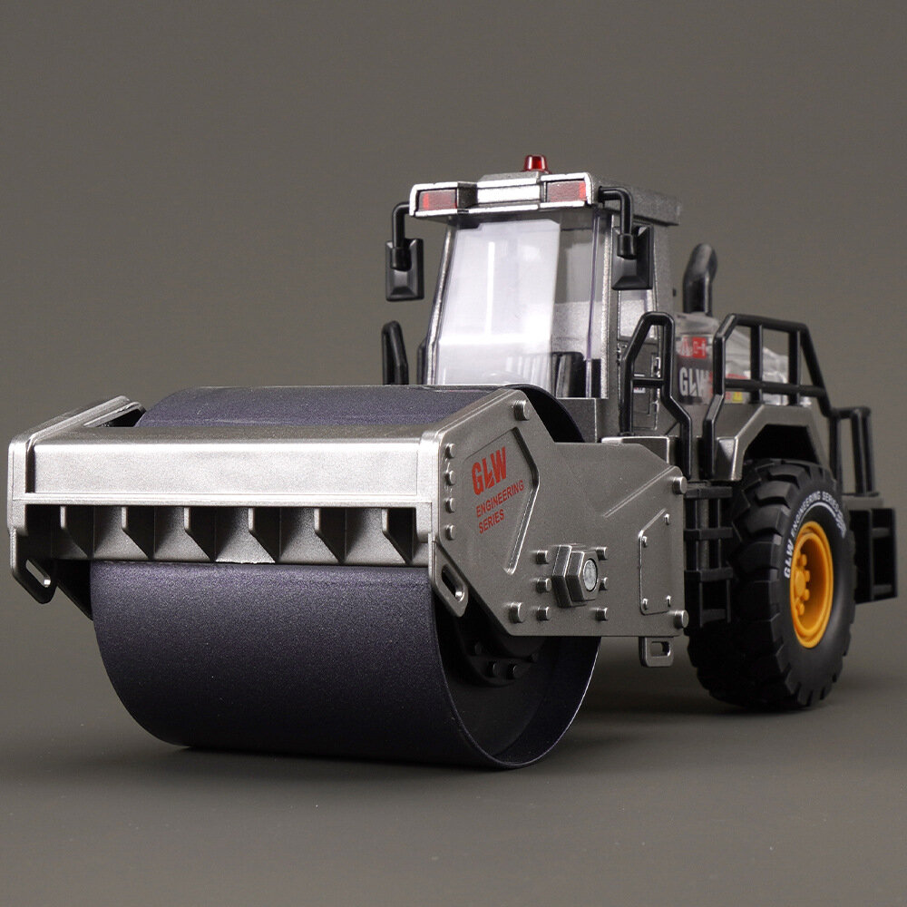 Игрушечный дорожный каток Steel Force 1:40, большой, из сплава, инерционный, строительная техника, симуляция дорожного катка, модель для детей, развивающая игрушка