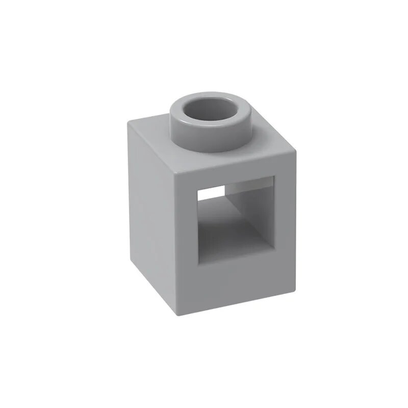 Белый кубик LEGO 1x1 с отверстием и штырьком — фото 1