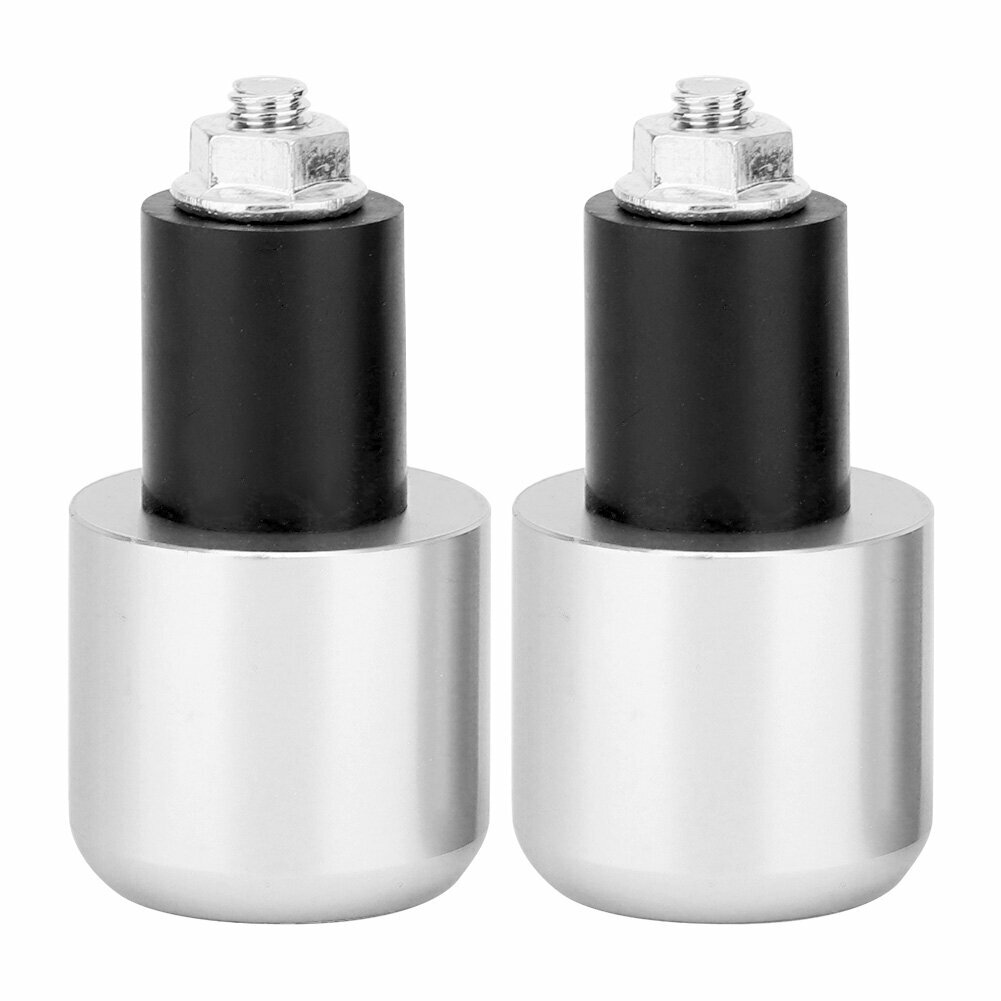 2Pcs Motorcycle Modification Accessory Handle Bar End Plug for 22mm Diameter Handlebar (Silver)