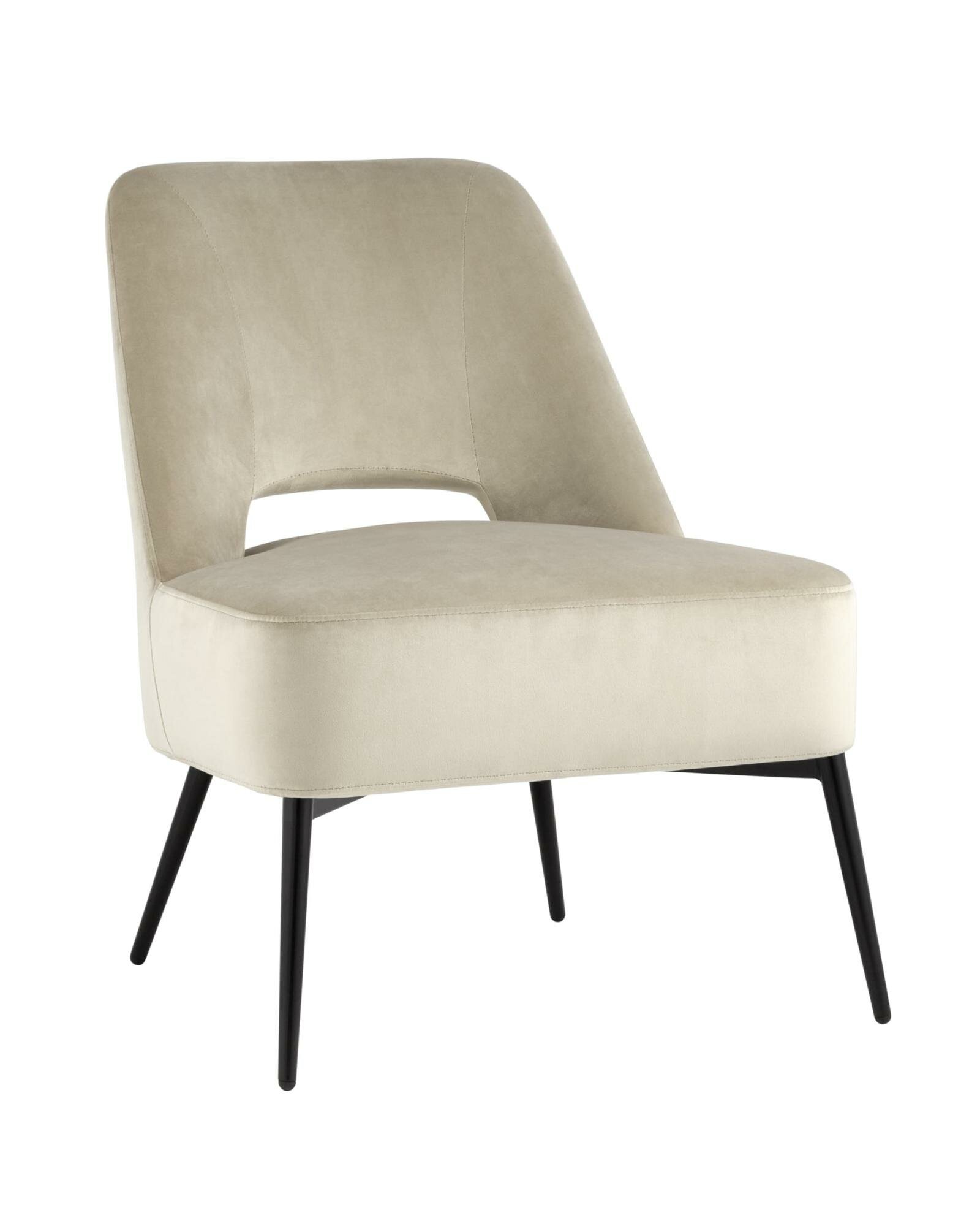 Кресло лаунж Бостон STOOL GROUP бежевый, ткань, металл, пластик, мягкое сиденье, без подлокотников