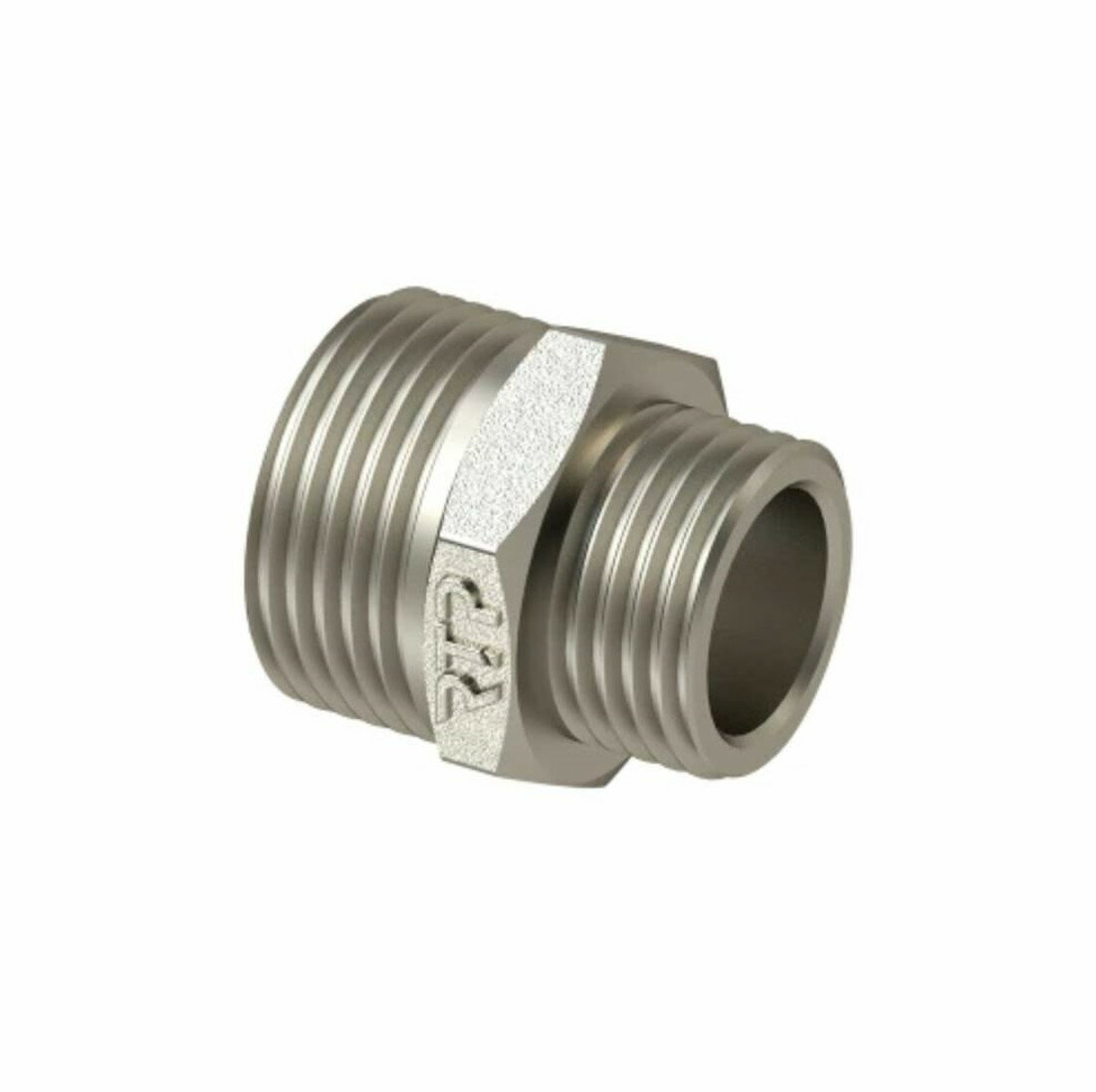 Ниппель переходной, латунь, наружная резьба 1 1/4"х3/4", никель, RTP