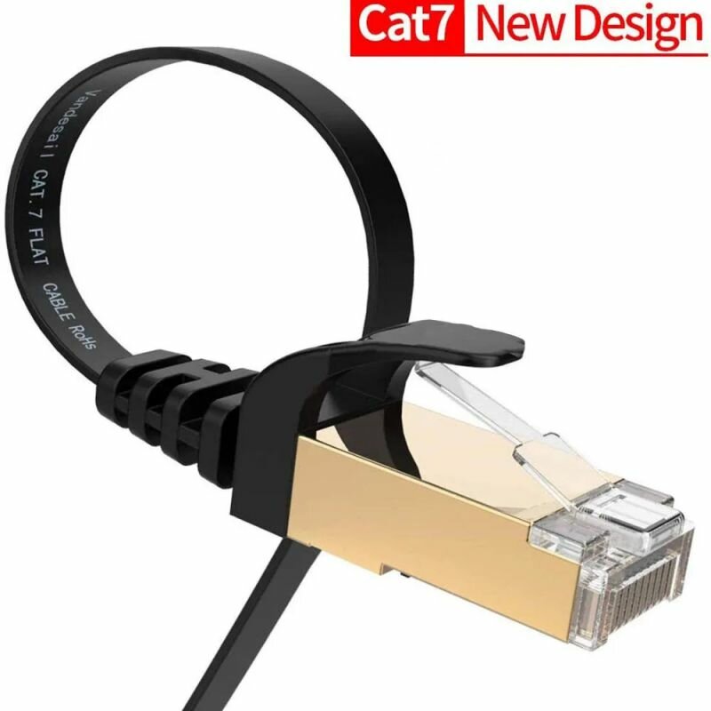 Экранированный сетевой кабель Ethernet RJ45 Cat 7, плоские соединительные кабели Ethernet Cat7 для модема, маршрутизатора, локальной сети ПК