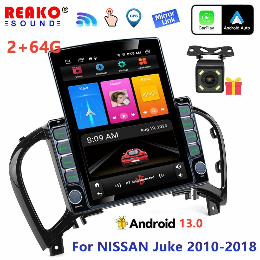 Штатная магнитола для Ниссан Жук /Nissan Juke 2010-2018 на Андроид 2 din Carplay Навигатор Bluetooth WIFI