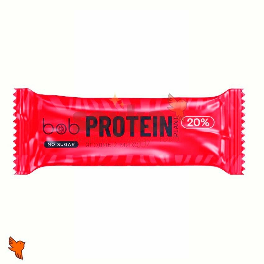 Батончик протеиновый ягодный микс Bob, 40г
