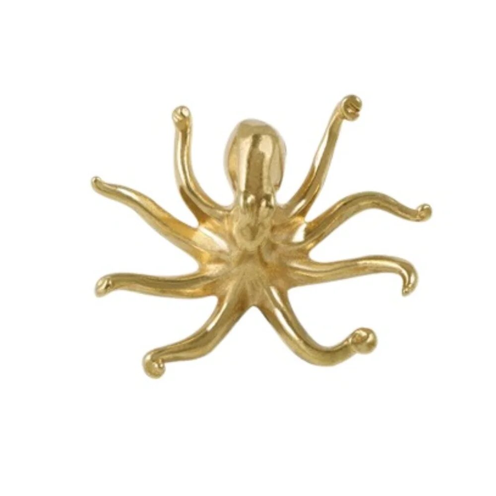 Латунная ручка-кнопка для шкафа в форме осьминога Octopus