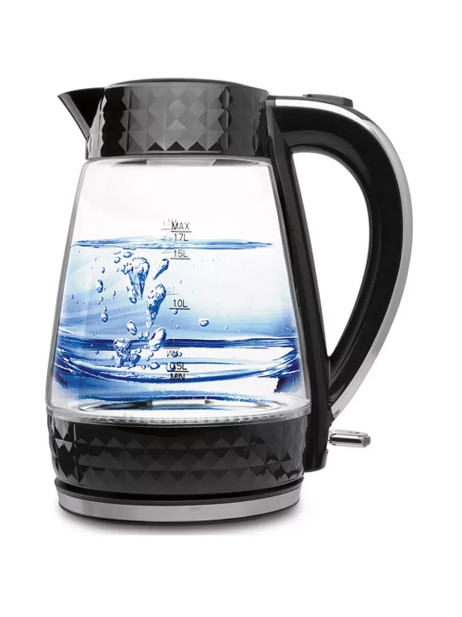 Электрочайник Polaris PWK 1704CGL "Diamond", с подсветкой, чёрный, 1,7л