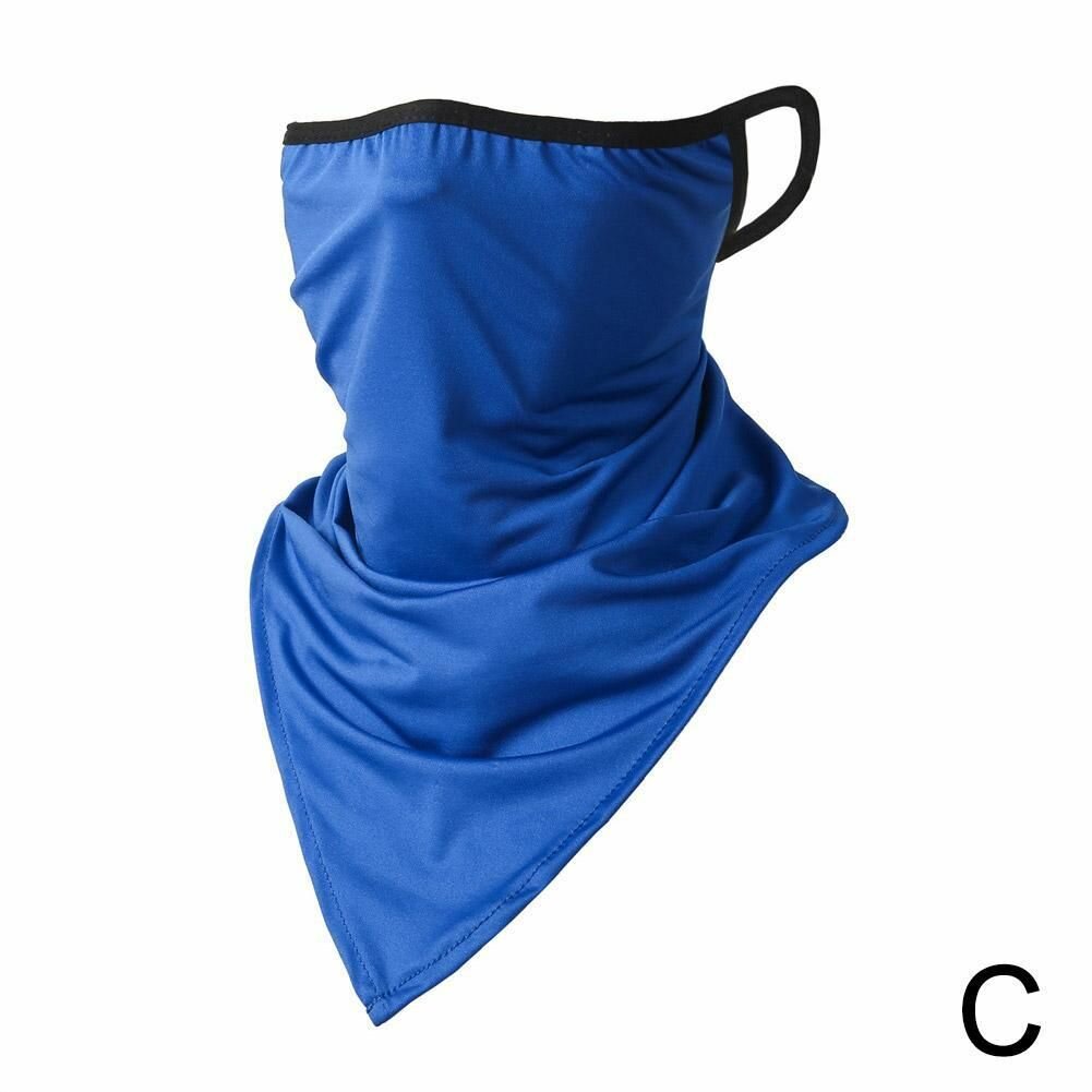 Летняя маска из ледяного шелка для езды на велосипеде и солнца, треугольная маска для лица с висячими ушами