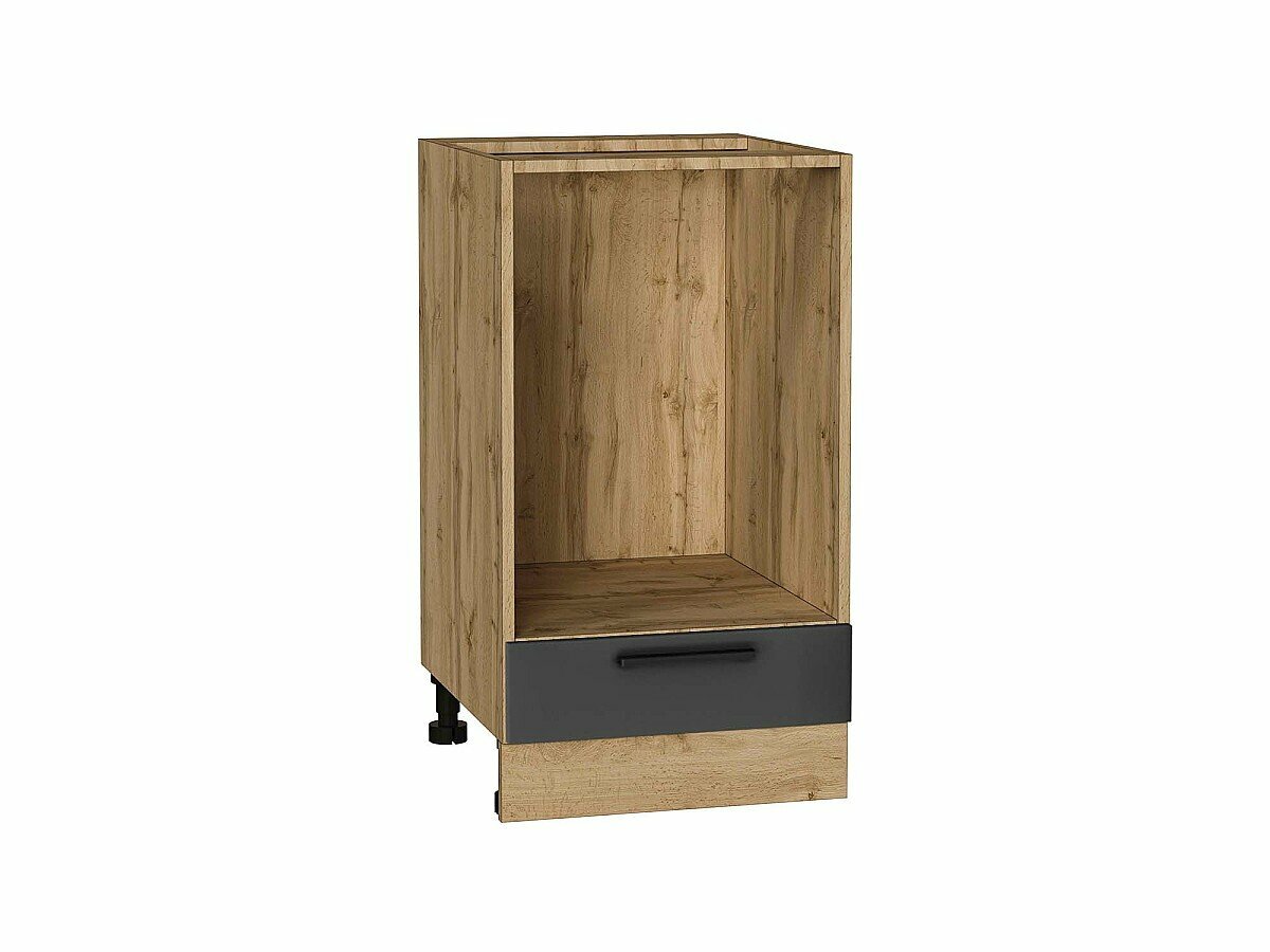 Шкаф нижний под духовку Глетчер, цвет фасада Маренго Силк, цвет каркаса Дуб Вотан, 816*450*474 мм