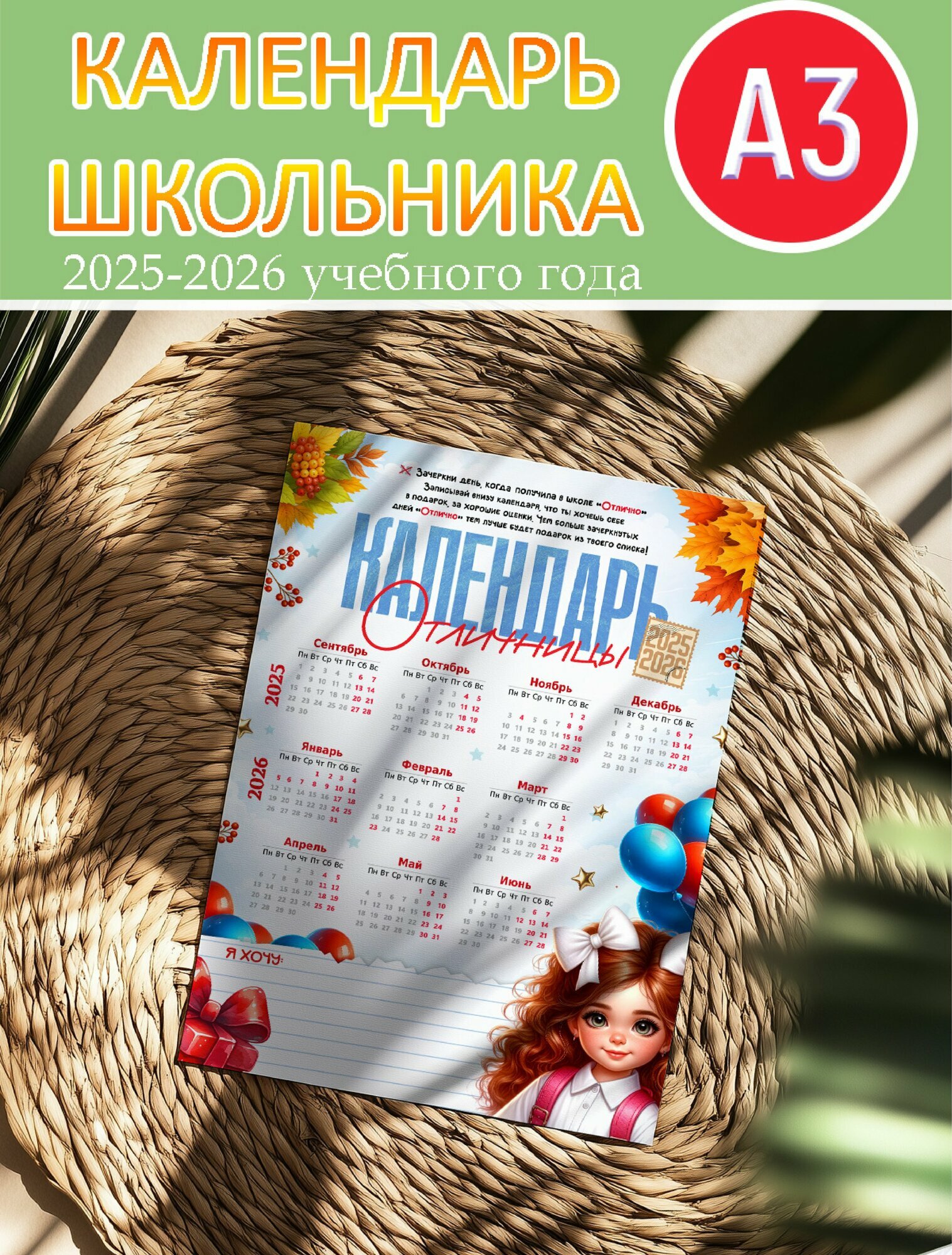 Школьный календарь на 2025-2026 учебный год