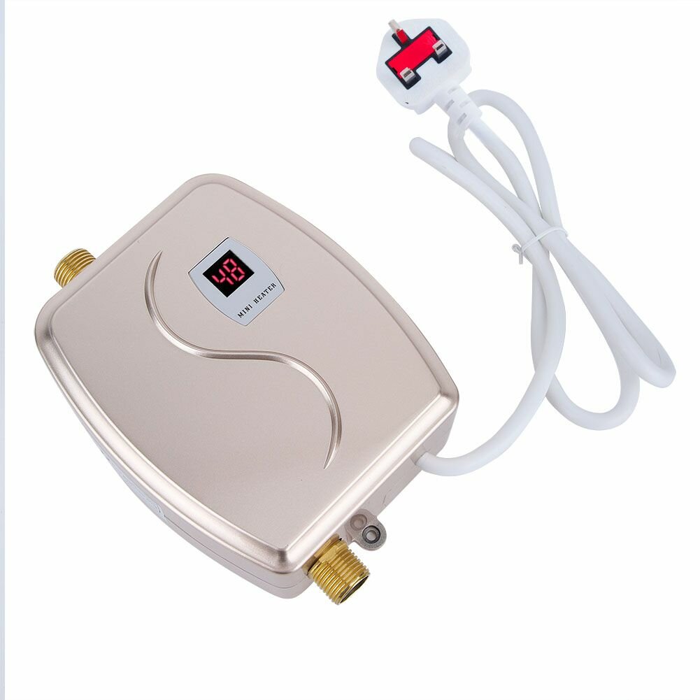 3000 Вт Мини Электрический безрезервуарный мгновенный водонагреватель для ванной комнаты, кухни, душа, водонагреватель, компактный и энергоэффективный для экономии места