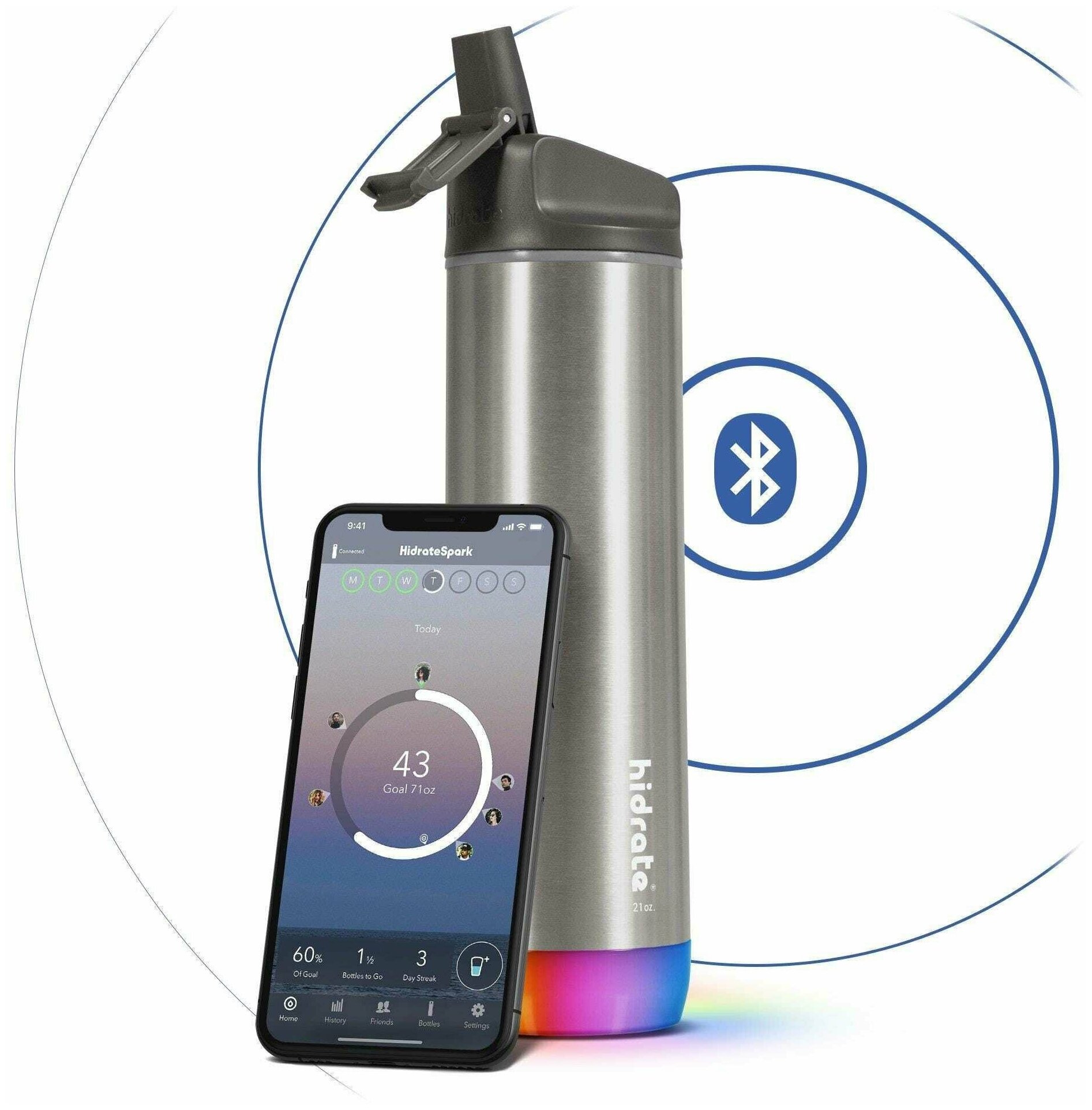 Умная портативная бутылка Bluetooth Smart Bottle Hidrate Spark 600 мл