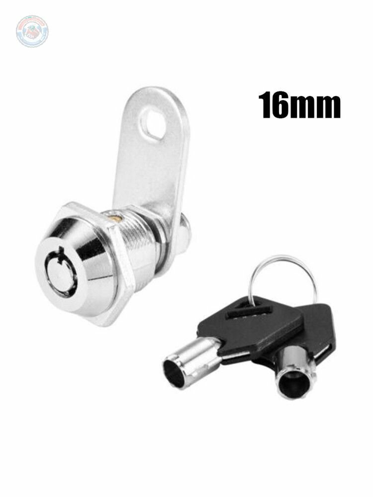 Трубчатый кулачковый замок, универсальный мебельный замок для шкафа, ящика, почтового ящика, реверсивный кулачок, 4 позиции установки, комплект 2 ключа
