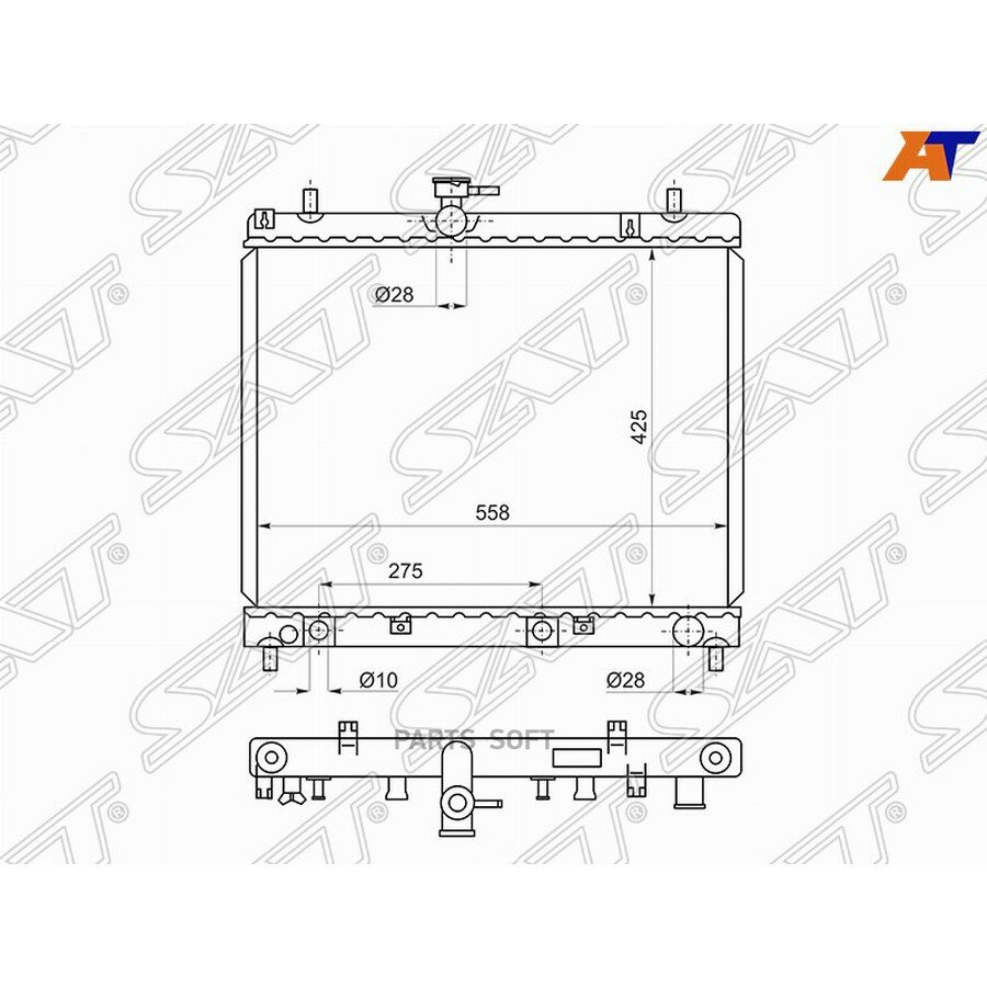 Радиатор DAIHATSU BE-GO 06-TOYOTA RUSH 06- от официального дистрибьютора, SAT, артикул DA0001071