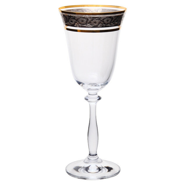 Набор бокалов CRYSTALEX Ангела панто платина золото 6шт 250мл вино стекло