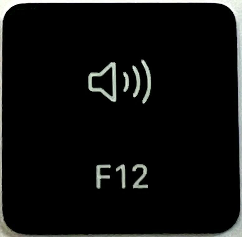 Клавиша, кнопка "F12" для MacBook Air 13, 15 / MacBook Pro 13, 14, 16, M1 M2 M3 M4 2020-2025, Европейская раскладка-UK/Американская расклада-US, Цвет: Черный