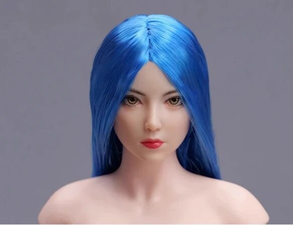 YMT100/106/7 масштаб 1/6, подвижные глаза, азиатская женская резьба по голове, модель головы Mengmeng Xaiozhao, подходит для тела 12 дюймов TBL PH Pale Skin Синий, YMT107F