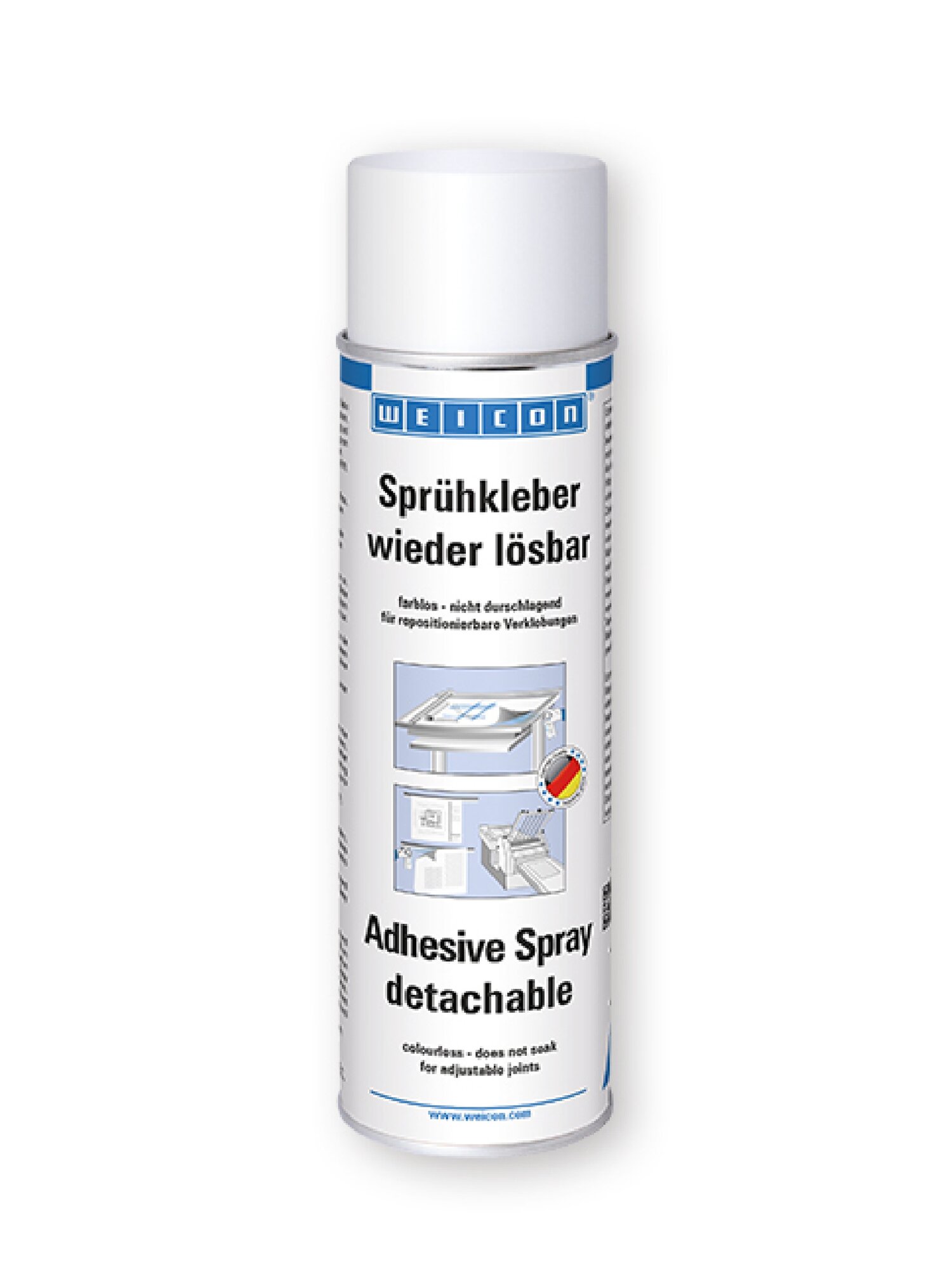 Клей спрей многократной фиксации, аэрозольный баллон, WEICON Клей-спрей, 500 мл