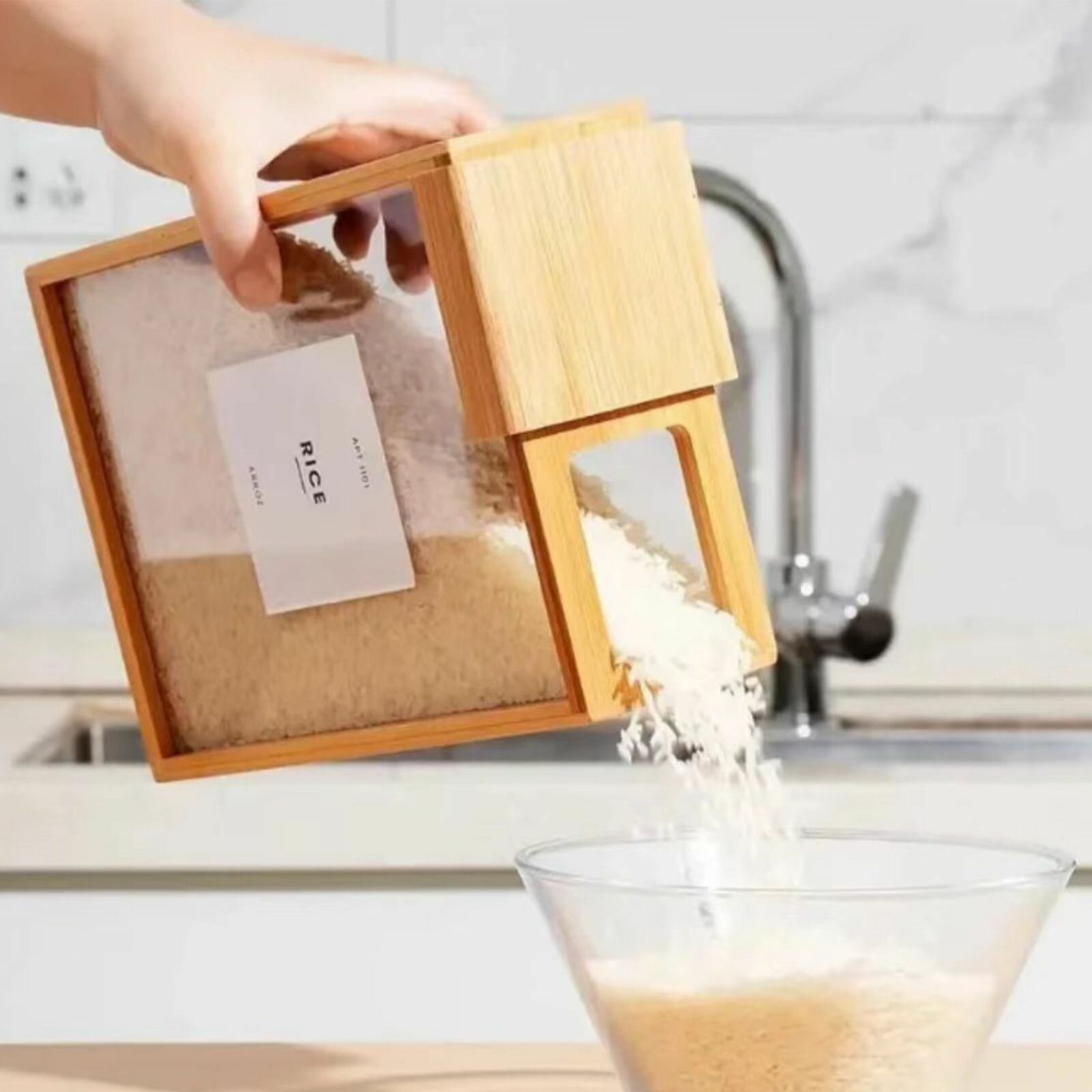 Контейнер для хранения "Бамбук", прозрачный, с крышкой, 22.3×17.2×7.8см,1 шт.