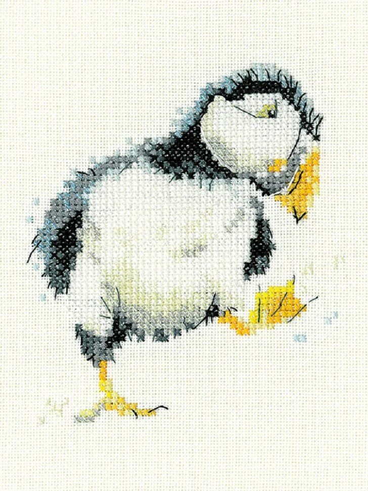 Набор для вышивания Heritage #LCPK1895A Пикль-Пуффин, Счетный крест, 9.5 х 10.5 см