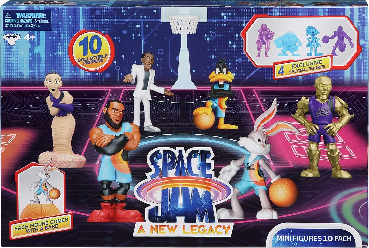 Space Jam / Космический Джем Набор коллекционных мини-фигурок 2 (10 штук, с баскетбольными подставками)