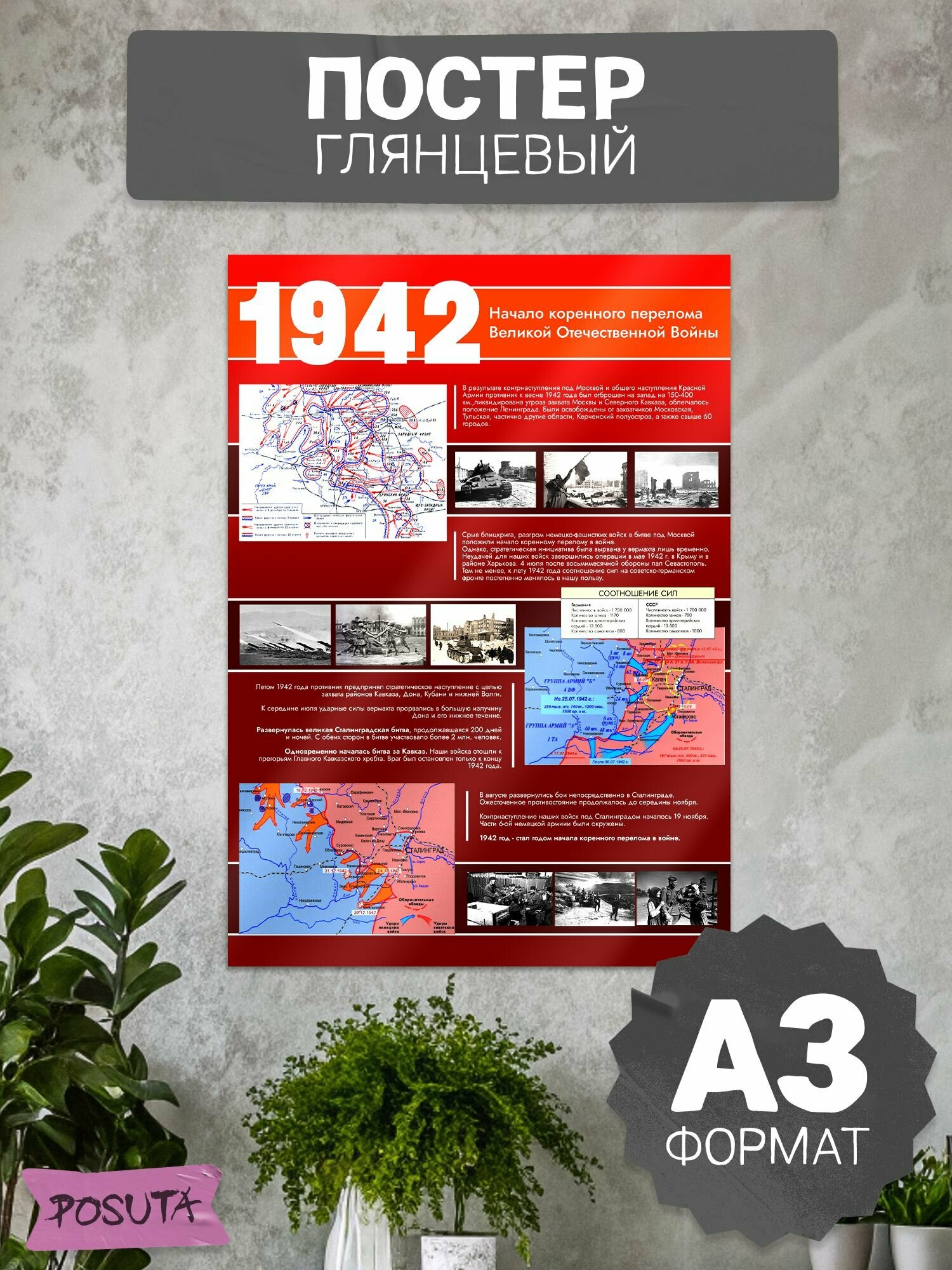 Обучающие постеры на стену Великая Отечественная война