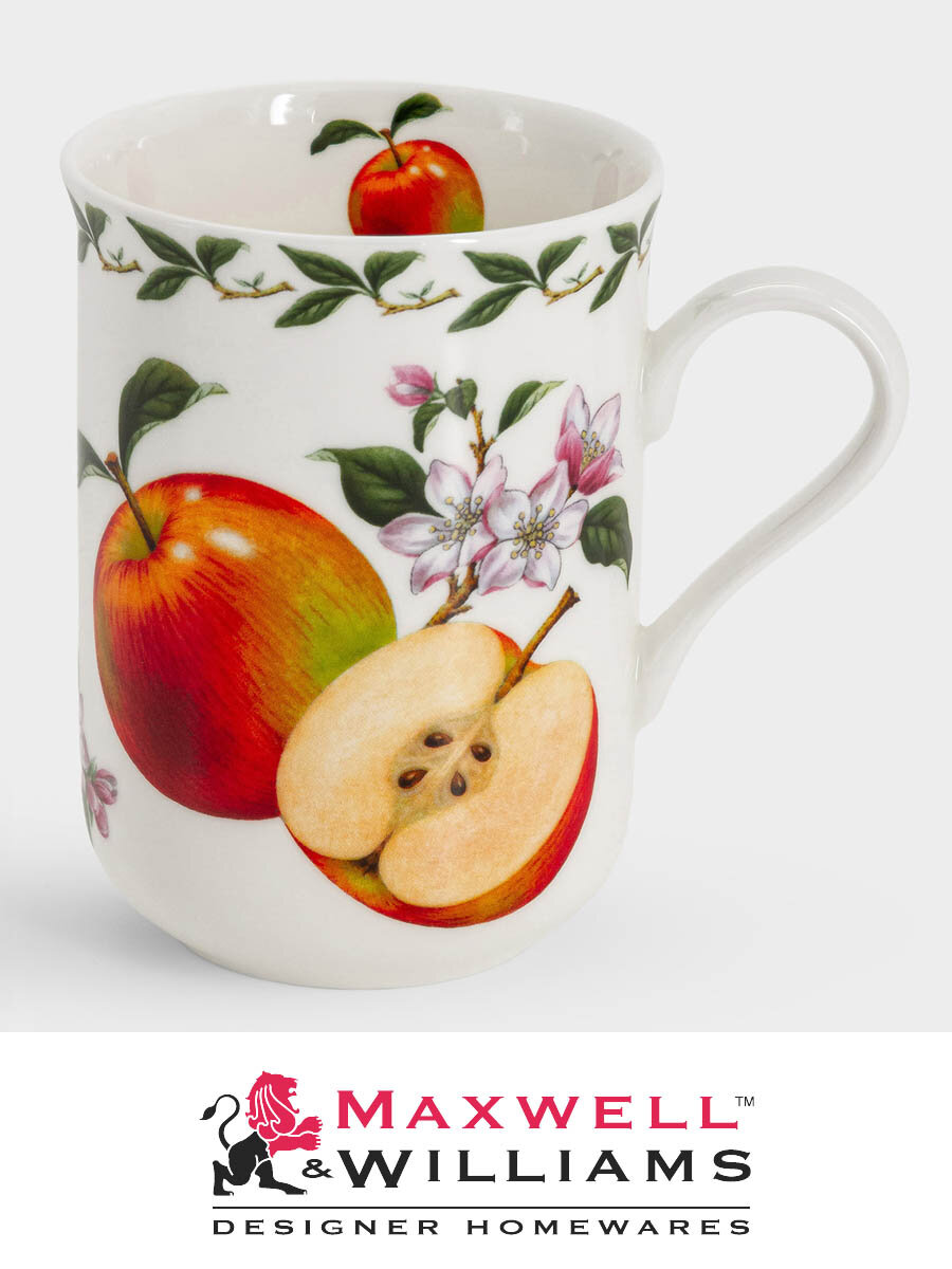Кружка Maxwell&Williams Фрукты. Яблоко 300 мл, фарфор, с рисунком