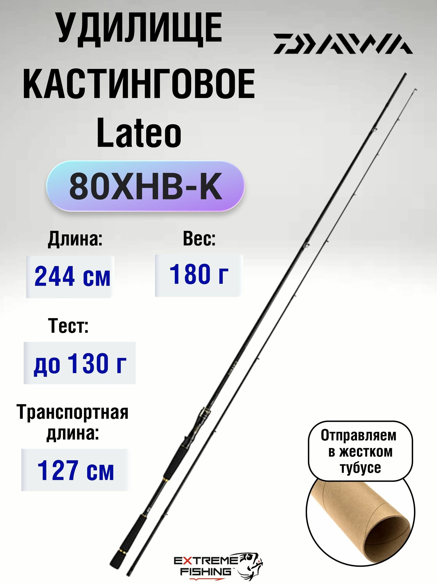 Спиннинг мультипликаторный Daiwa Lateo 80XHB K, штекерный, 130 г