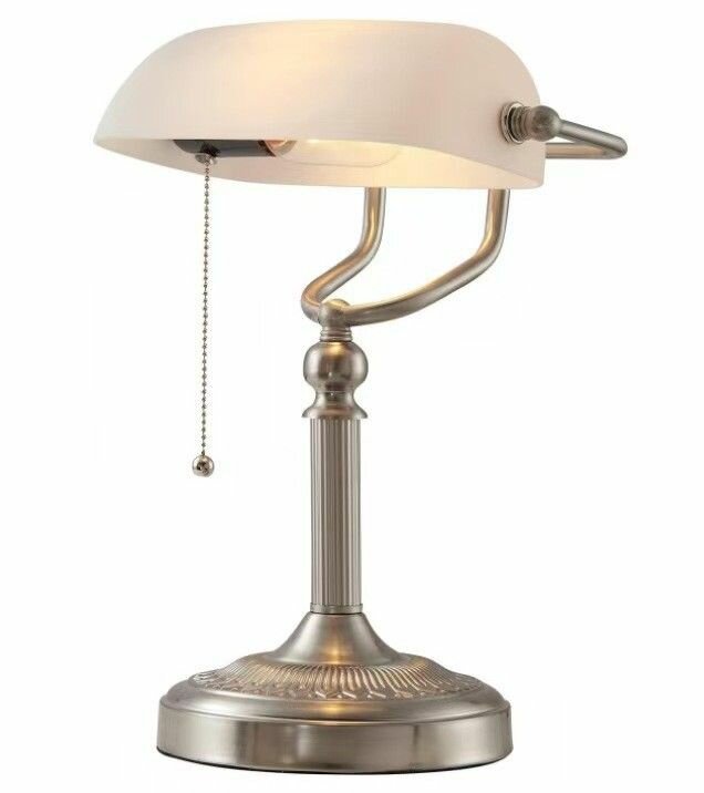 Настольная лампа Банкир ретро стиль, 28 39 см, стекло и металл