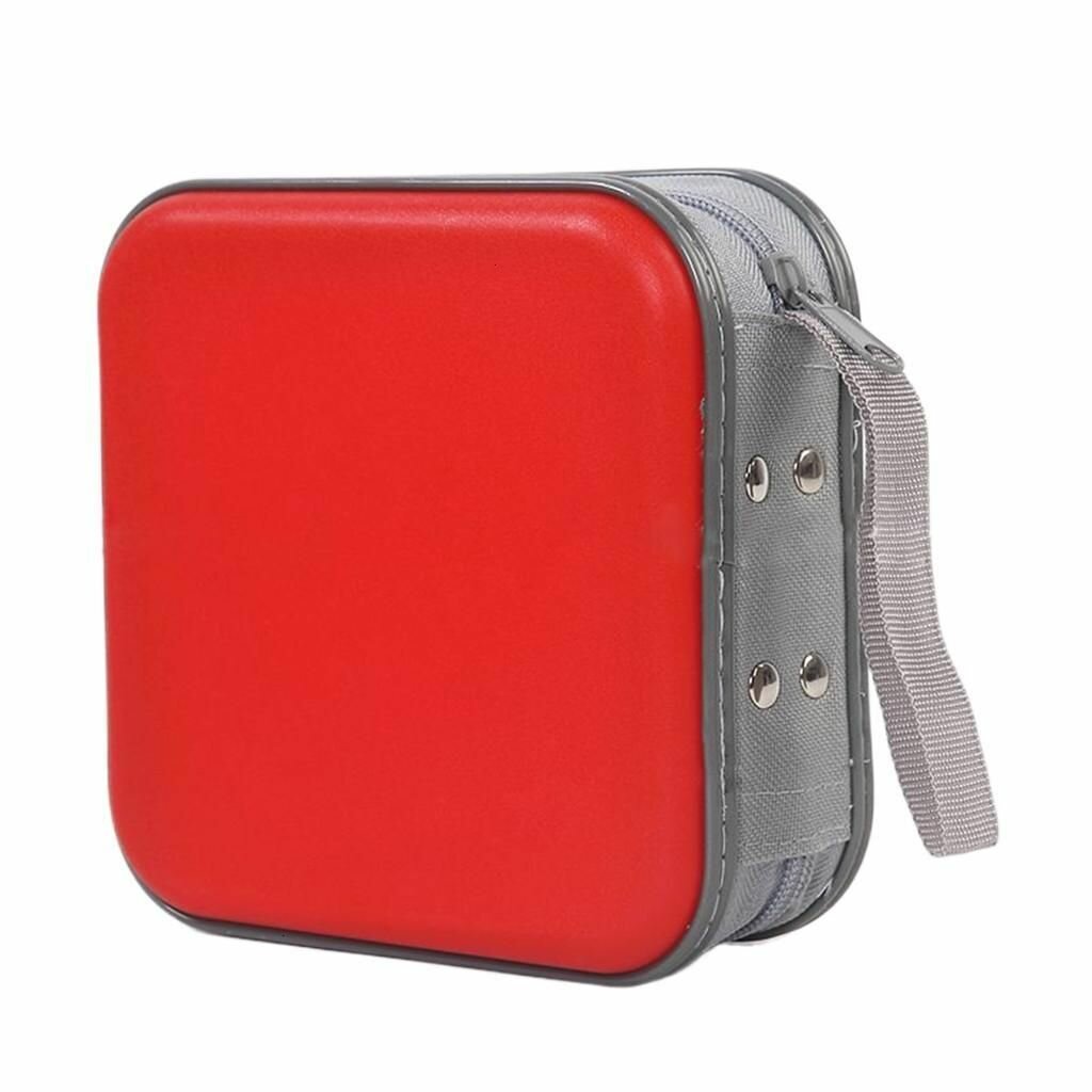 Портативная коробка для хранения компакт-дисков из 48 предметов красного цвета