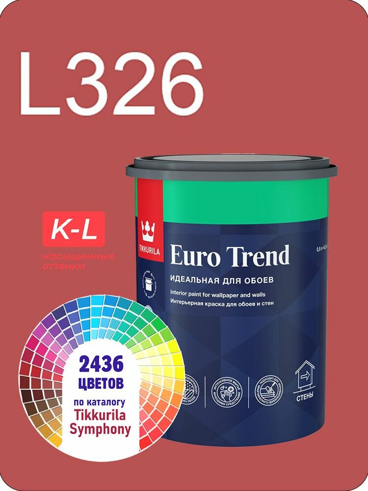 Краска для обоев Tikkurila Euro Trend 0,9л. насыщенные оттенки L326