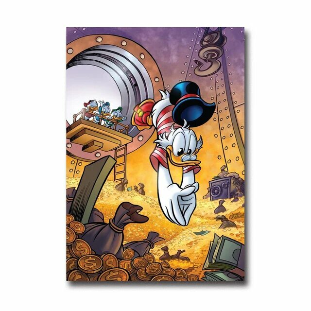 Плакат Miniso с изображением Дональда Дака из классического мультфильма Disney, декоративная фреска на холсте для гостиной и спальни, Размер (дюймы): 40X50 см. Без рамы.