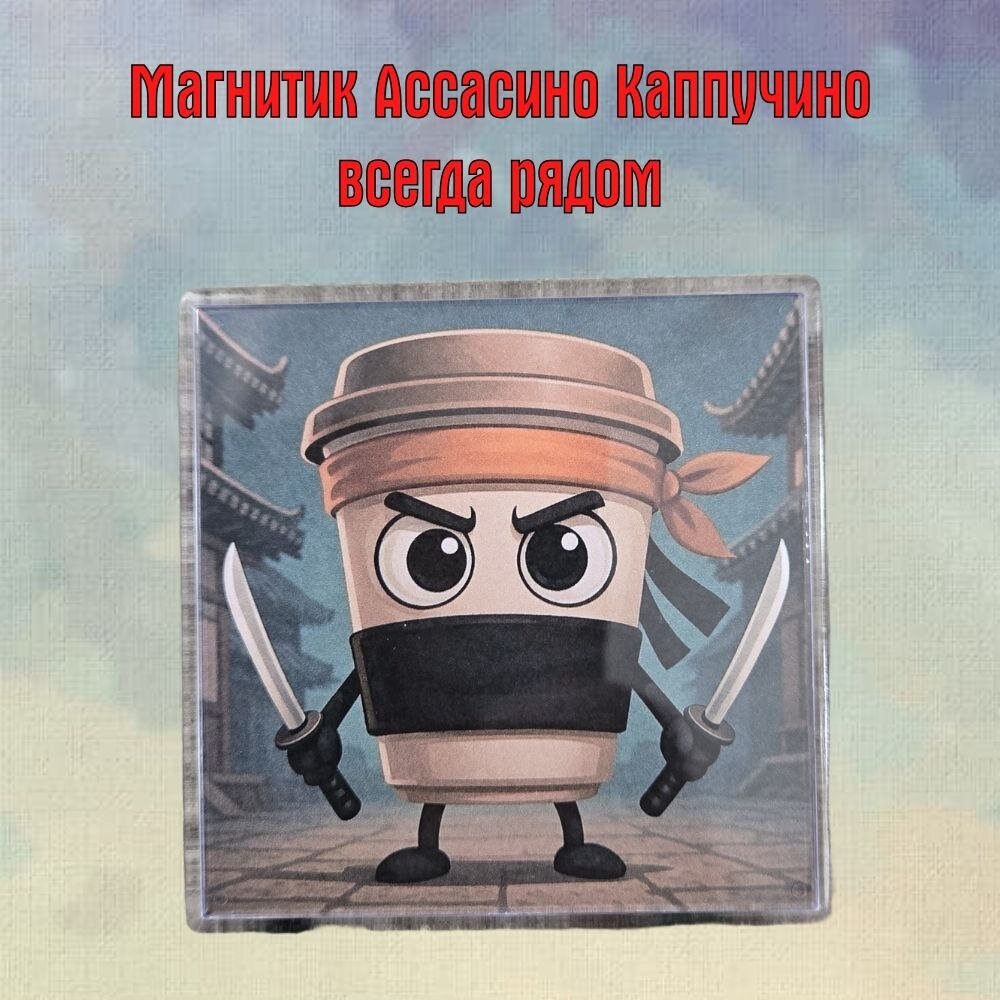 Магнитик «Ассасино Каппучино»: Ваш заряд бодрости и хорошего настроения!