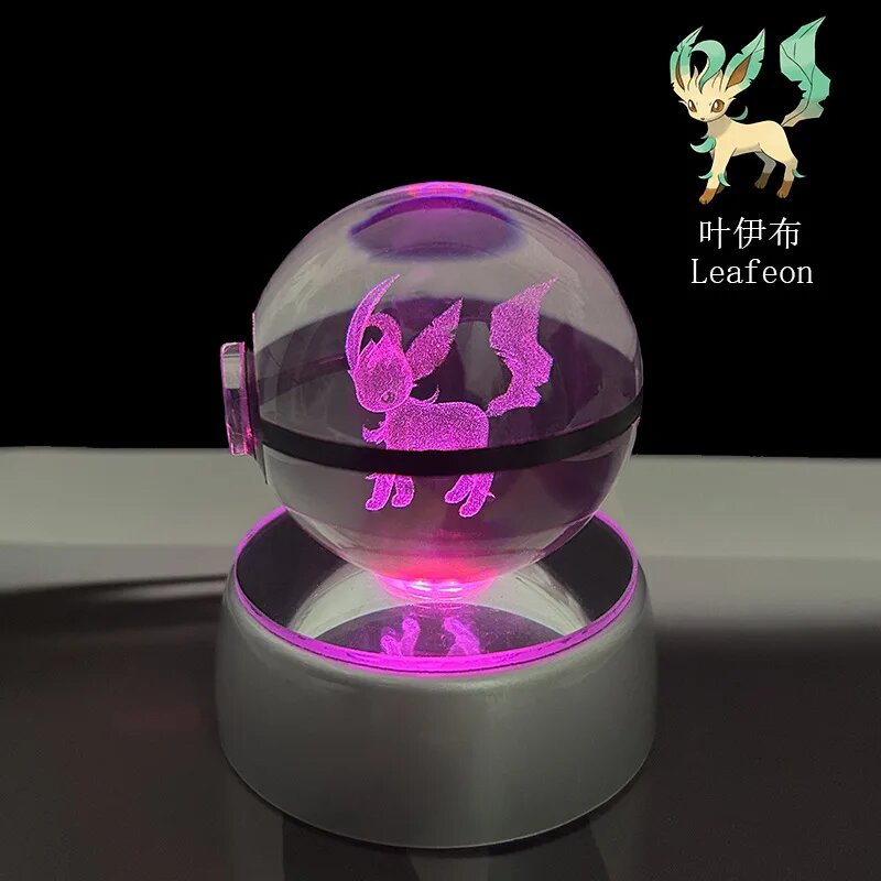 3D-светильник Pokemon Leafeon, хрустальный шар 5 см