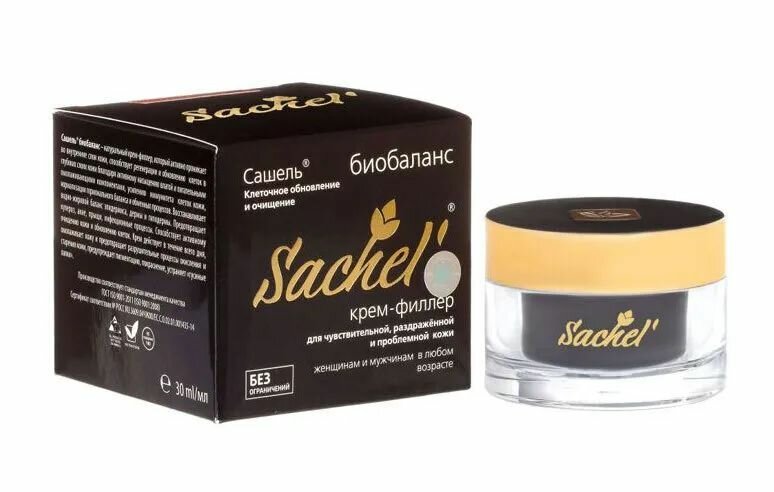 Крем-филлер Sachel (Сашель) Биобаланс для чувствительной кожи, 30 мл. Для проблемной кожи, женщинам и мужчинам в любом возрасте