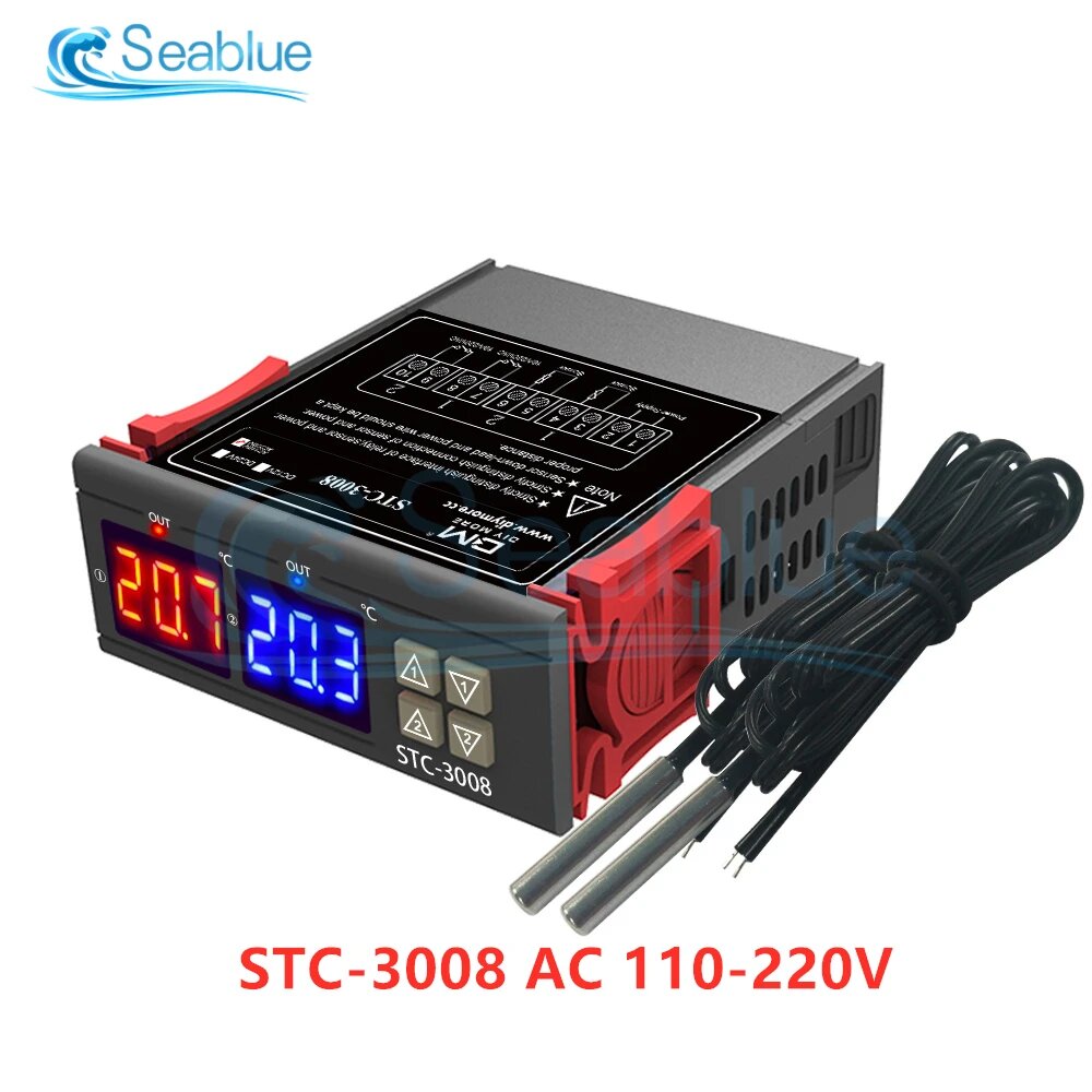 Регулятор температуры STC-3008 AC 110-220V