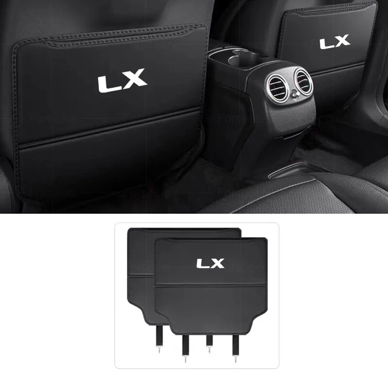Автомобильные аксессуары для Lexus LX, LX450, LX470, LX570, LX600, 2 шт, противоударный чехол на заднее сиденье автомобиля, защитный коврик из искусственной кожи, Стайлинг автомобиля, Black Color 2PCS