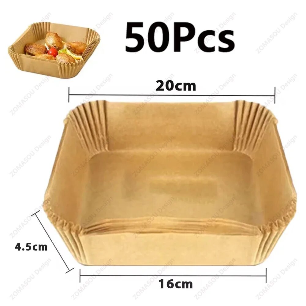 50-400 шт. бумага для выпечки в аэрофритюрнице, одноразовый антипригарный маслостойкий пергаментный коврик для приготовления пищи, микроволновая печь, сковорода, лист для жарки барбекю