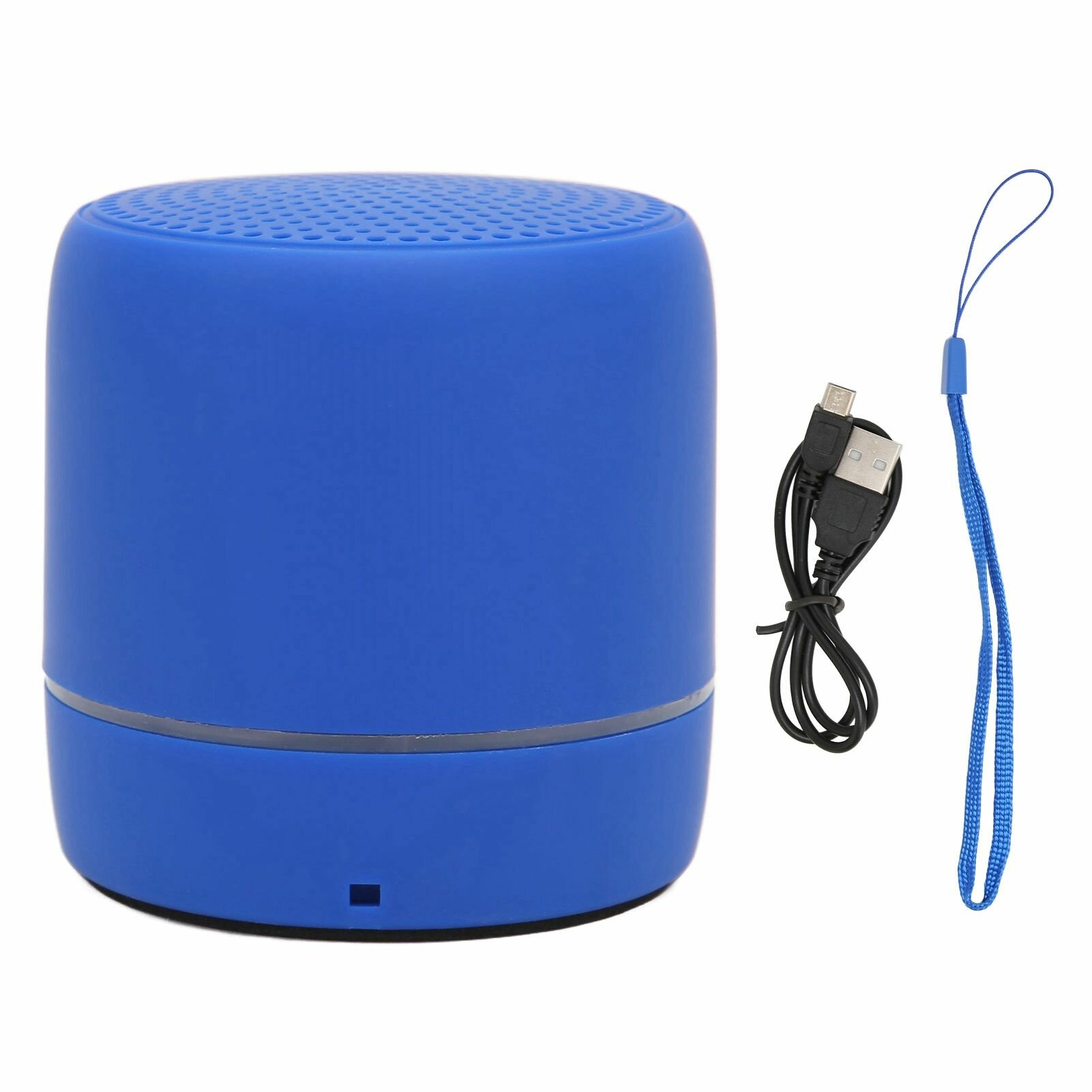 Беспроводная мини-колонка Bluetooth 5.0, портативная уличная акустическая система с чистым стереозвуком и насыщенными басами, компактный дизайн синего цвета