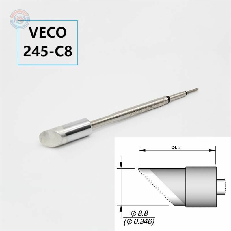Аксессуар для пайки VECO, бессвинцовое паяльное жало C245, быстрый нагрев, совместимость с T245, интегрированный наконечник для ремонта микросхем