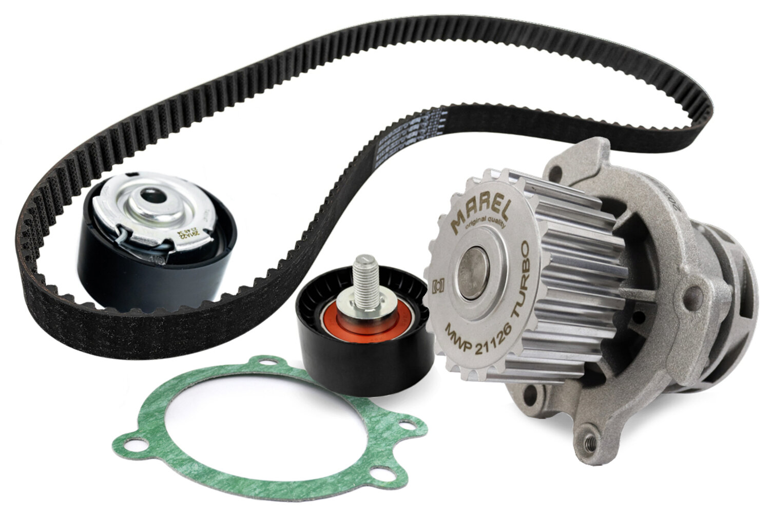 Комплект ремня ГРМ GATES с помпой 21126 Marel Magnum Turbo для 16-клапанных Лада Приора, Калина, Калина 2, Гранта, Гранта FL, Ларгус, Ларгус FL, Веста, Икс Рей, Датсун