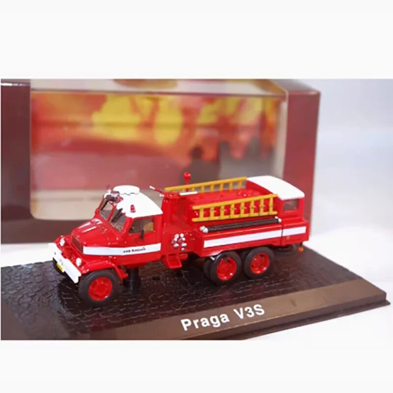 Литая под давлением 1/72 Praga V3S, пожарная машина из сплава, модель пожарной лестницы, игрушки для взрослых и мальчиков, коллекционные сувениры, статические готовые украшения